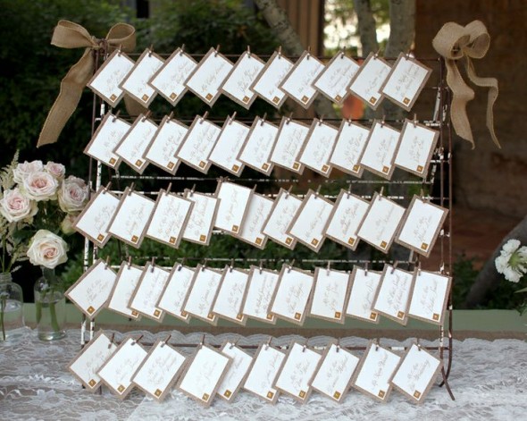 Rustic Wedding Place Card Display Ideas - Rustic Wedding Chic