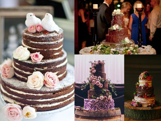 Rustic Chocolate Wedding Cakes Rustic Wedding Chic